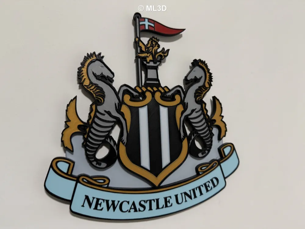 ML3D_Newcastle United Badge - Multicolor (AMS req) - Free 3D Print ...