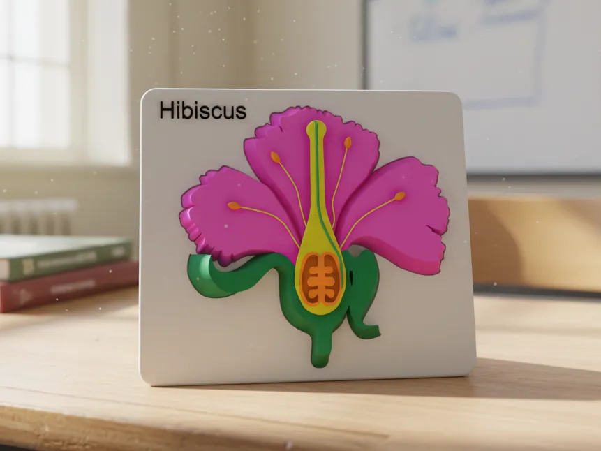 Hibiscus Flower Anatomy - Free 3D Print Model - MakerWorld