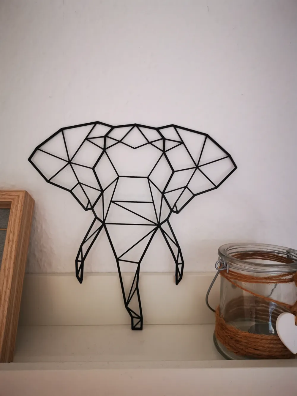 Elephant Head Line Art - 2D Wall Art Polygonal Design by kevin.goetz ...