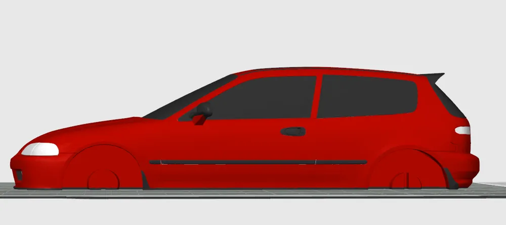 Honda Civic EG6 with spoiler & 3 rims set Remixed by 3D Power 24 ...