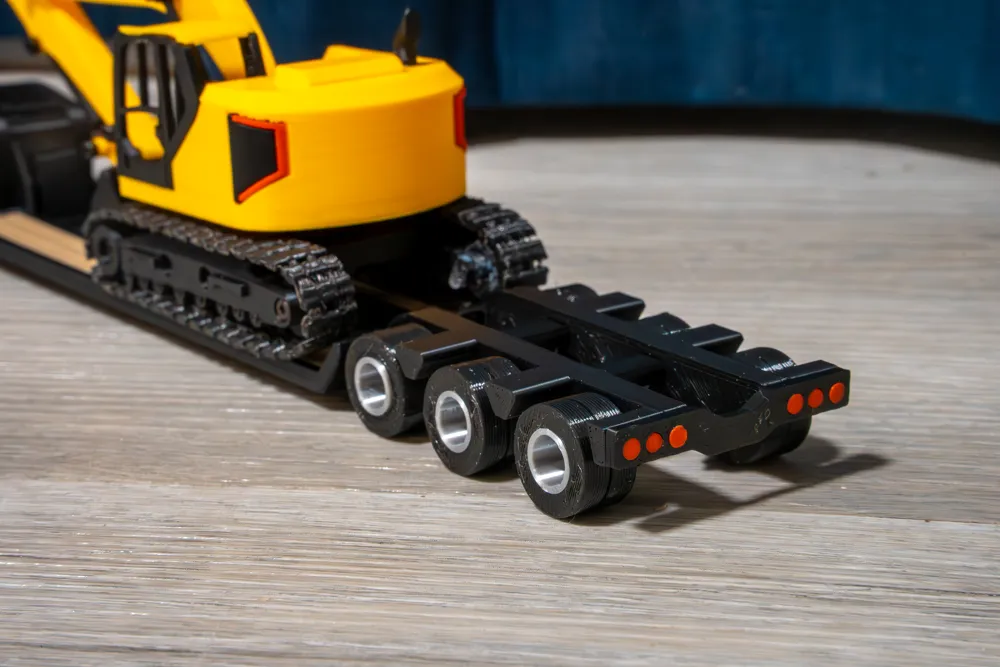 1/64 Scale Lowboy Trailer (No AMS) - Free 3D Print Model - MakerWorld