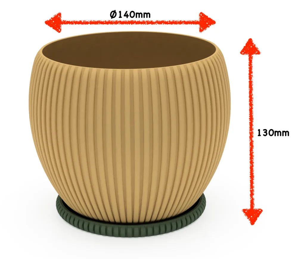 Flower Pot with Coaster by NdreiD MakerWorld: Download Free 3D Models