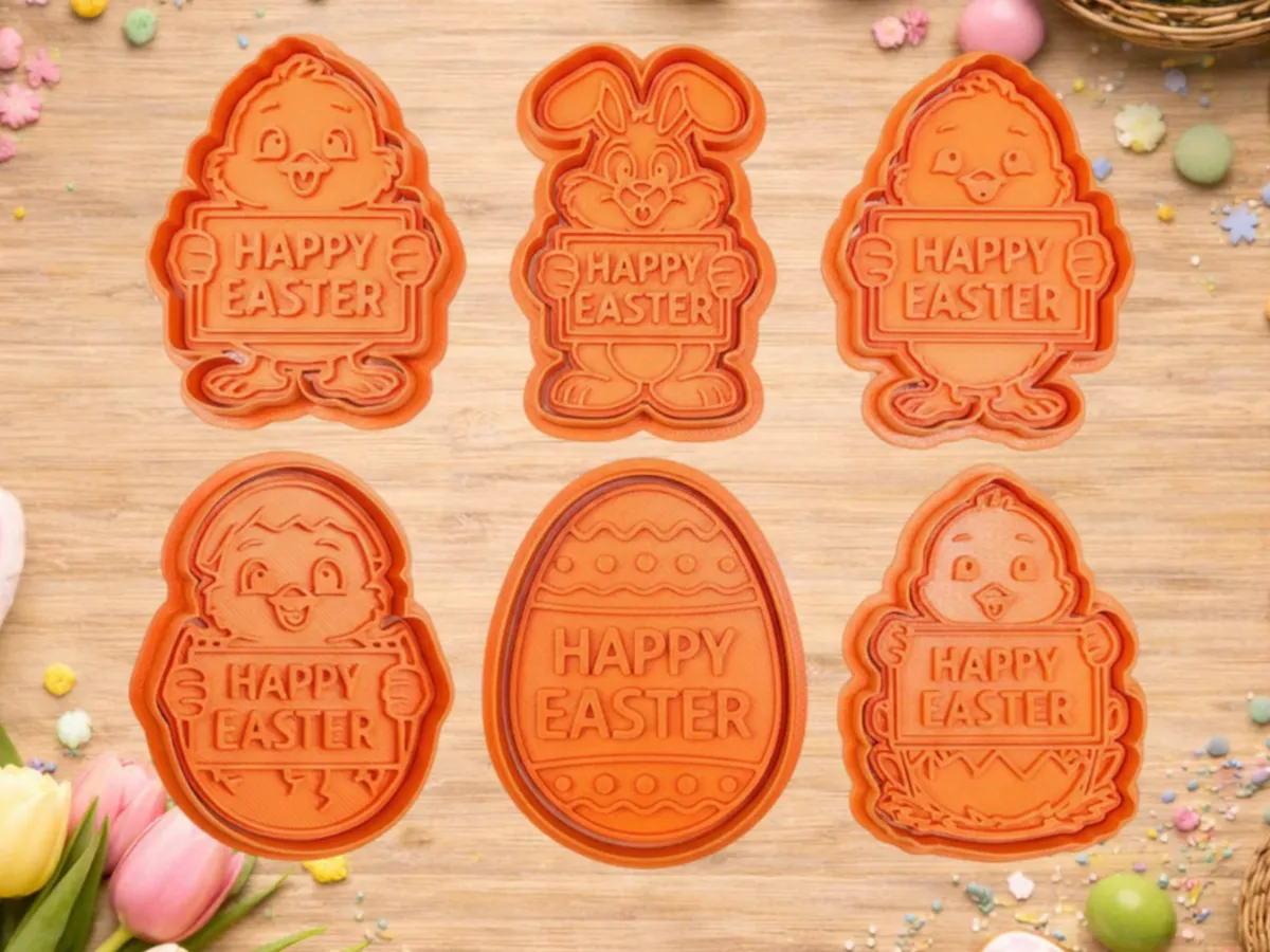 Easter Theme English Cookie Cutter Set - Free 3D Print Model - MakerWorld