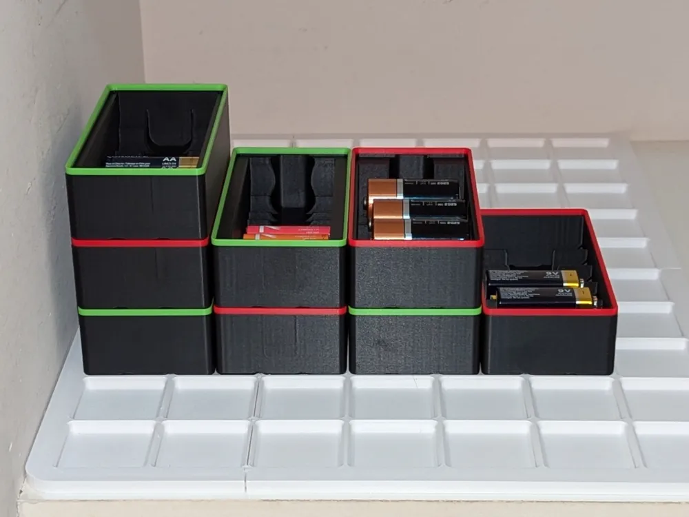 3x1.5x5 Stackable Gridfinity Bin for 9V Batteries by TooManyThings - MakerWorld