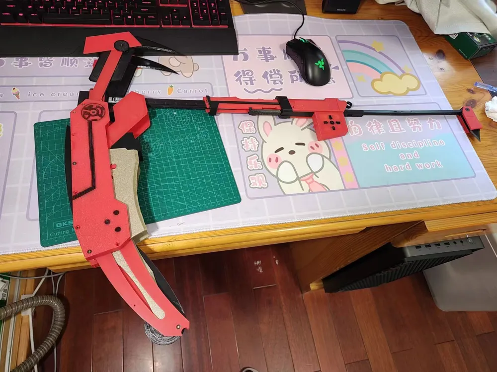 RWBY Ruby Rose’s Weapon Crescent Rose Transformable - Free 3D Print ...
