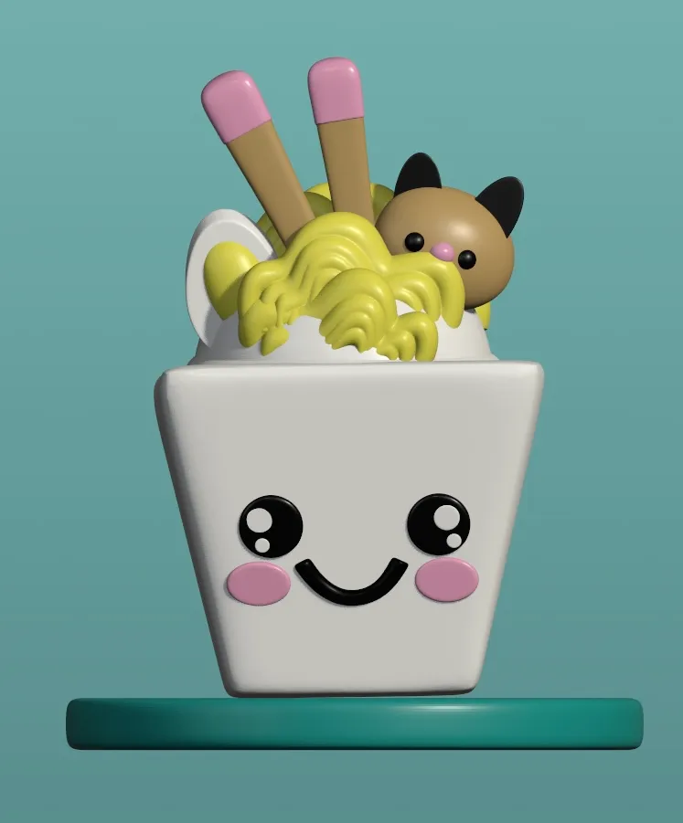 Cute Kawaii Ramen Kitty Fidget Clicker by mluschas MakerWorld: Download Free 3D Models