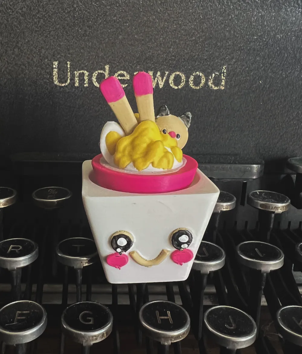 Cute Kawaii Ramen Kitty Fidget Clicker by mluschas MakerWorld: Download Free 3D Models