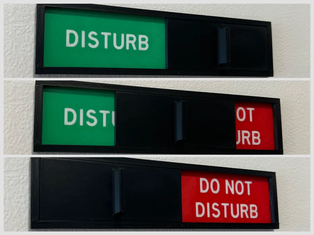 Disturb/Do Not Disturb sliding door sign - Free 3D Print Model - MakerWorld
