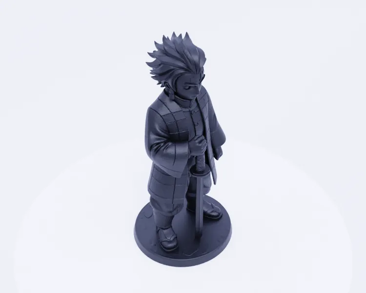 Tanjiro Kamado - De pie con pose de espada - Modelo de impresión 3D ...