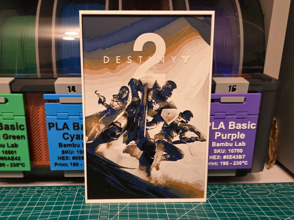Destiny 2 Game Poster V2 - Hueforge Art - Free 3D Print Model - MakerWorld