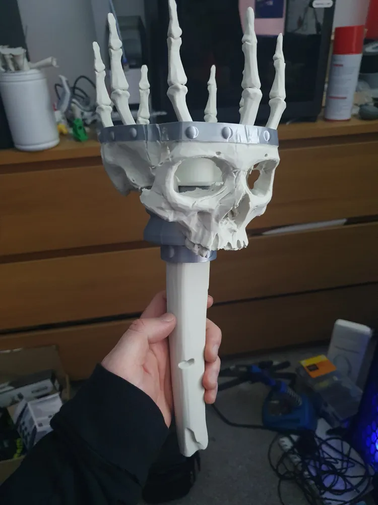 Necromancer Bone Death Dungeon Torch - Free 3D Print Model - MakerWorld