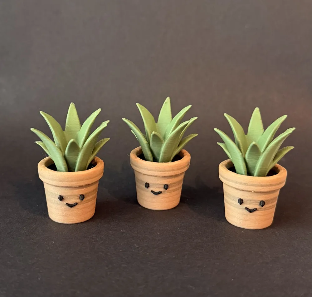 Happy Mini Plants – small 3D decoration - Free 3D Print Model - MakerWorld