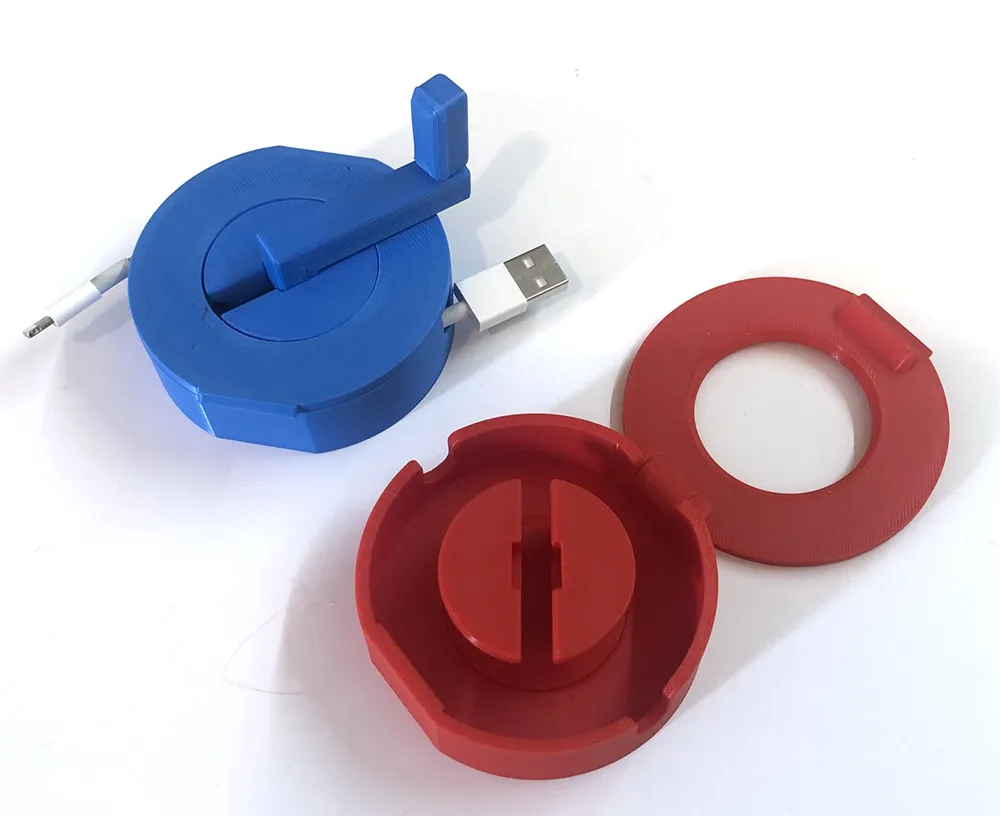 USB Cable Winder with reel handle Remixed by stefanobaraldo1 - MakerWorld