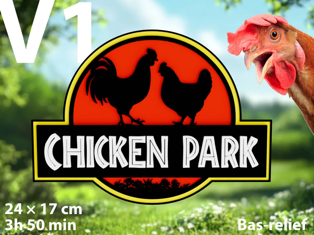 Chicken park - Jurassic logo by Patrik Jonáš MakerWorld: Download Free ...