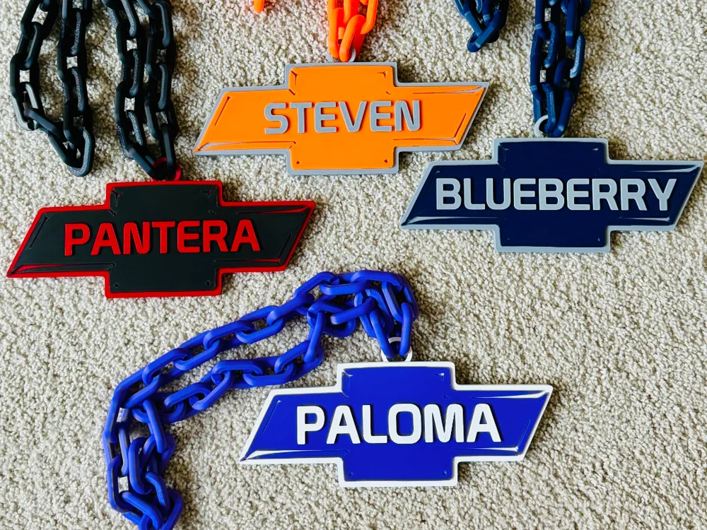 Custom name Chevy Bowtie logo chain by CTK 3D PrintingMakerWorld ...