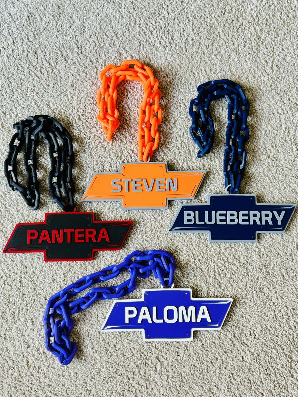 Custom name Chevy Bowtie logo chain - Free 3D Print Model - MakerWorld
