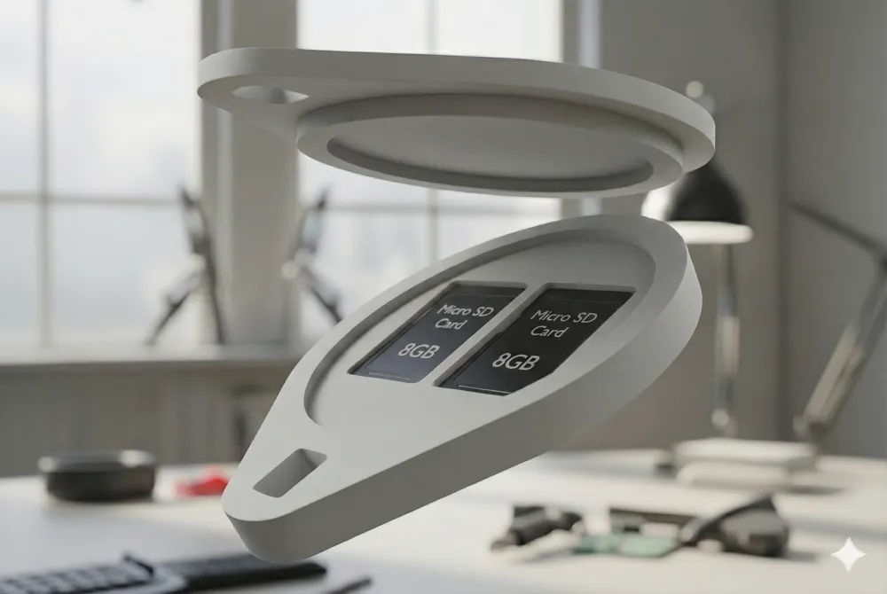 Secure-Lock Micro SD Keychain Case - Free 3D Print Model - MakerWorld