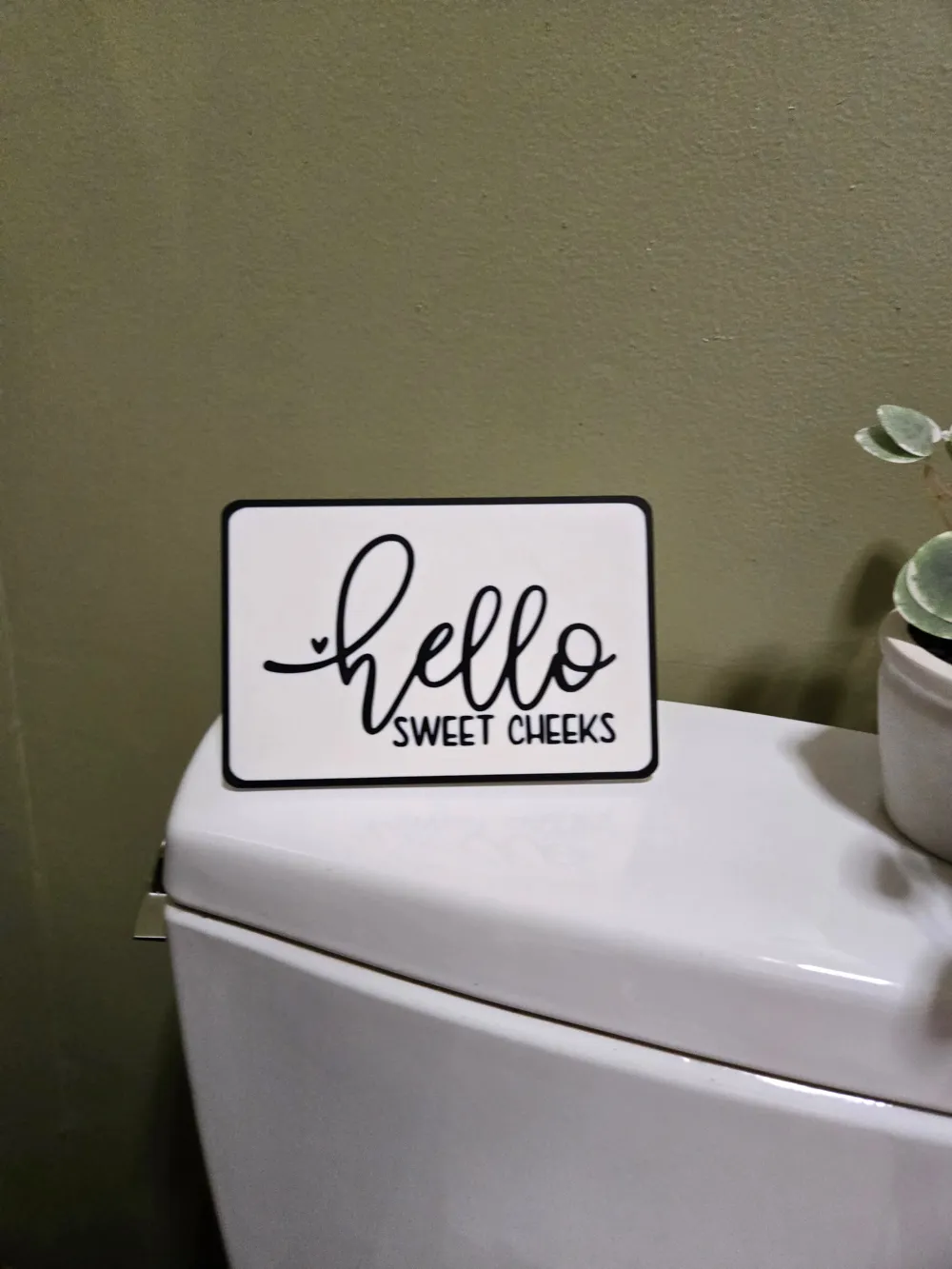 Hello Sweet Cheeks - Funny Bathroom Decor Sign by ChopperOriginals ...