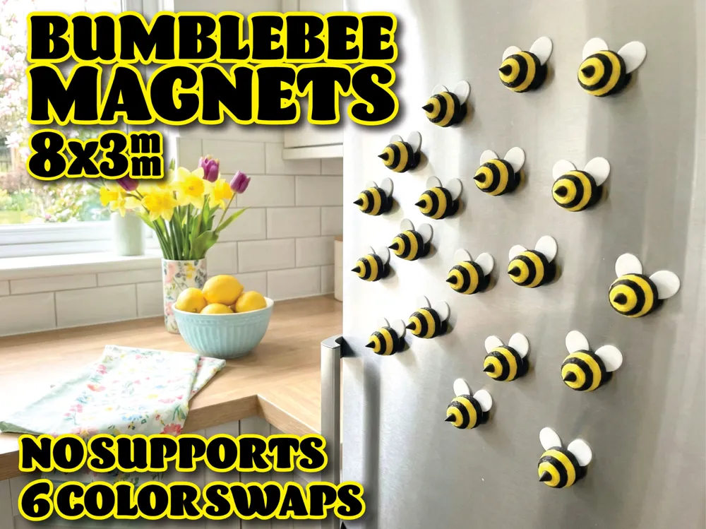 Cute Simple Bumble Bee Booty Fridge Magnets - Free 3D Print Model ...