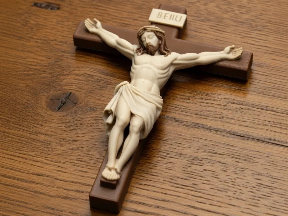 Classical Jesus Christ on Cross Crucifix Figure - Free 3D Print Model ...