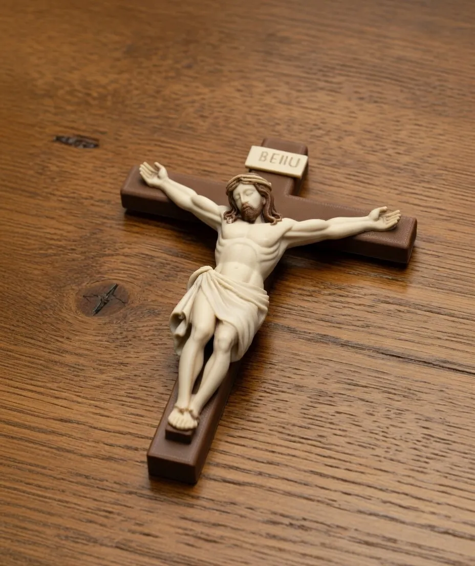 Classical Jesus Christ on Cross Crucifix Figure - Free 3D Print Model ...