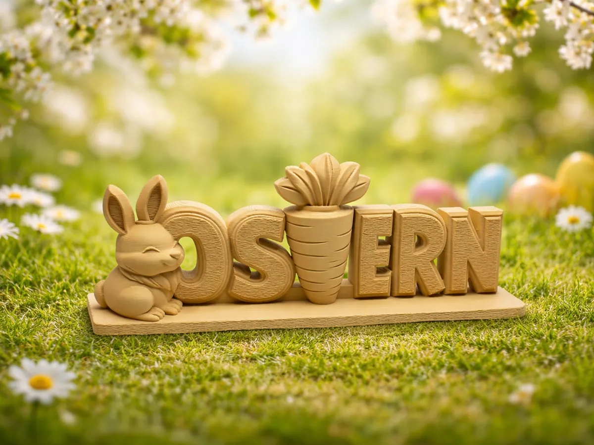 Happy Easter Decorative Sign - Free 3D Print Model - MakerWorld