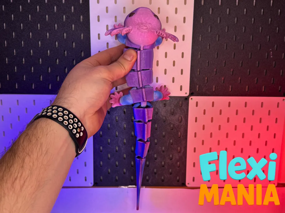 XXL FLEXI AXOLOTL CUTE - Free 3D Print Model - MakerWorld