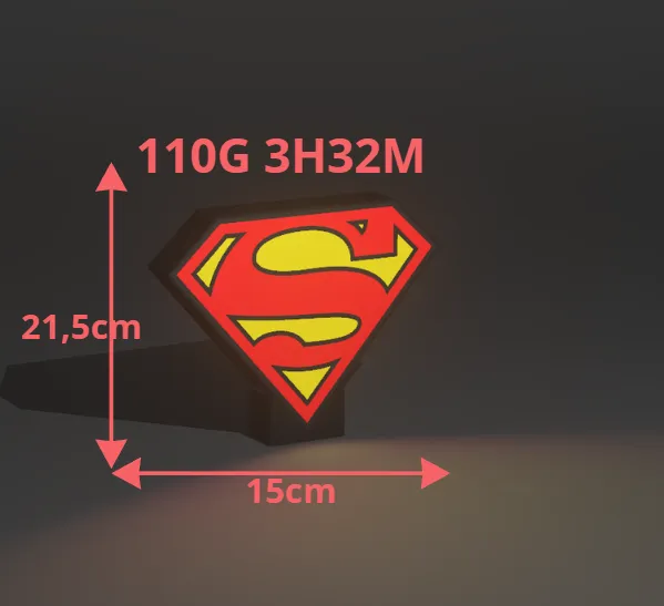SUPERMAN LOGO LEDBOX MARVEL WALLART DECOR LAMP - Free 3D Print Model ...