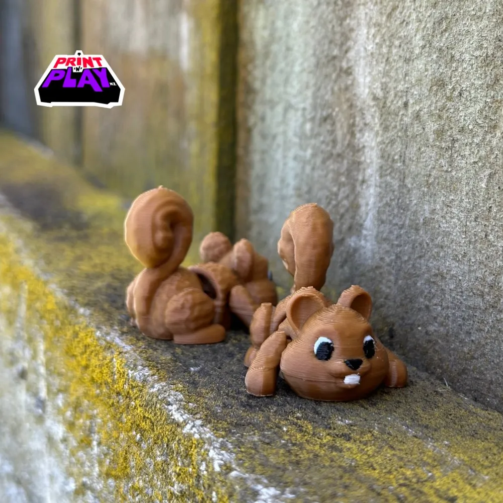 Cute Flexi Chipmunk & Keychain ( Mini ) by Print N Play - MakerWorld