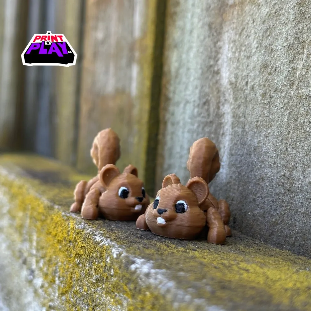 Cute Flexi Chipmunk & Keychain ( Mini ) by Print N Play - MakerWorld
