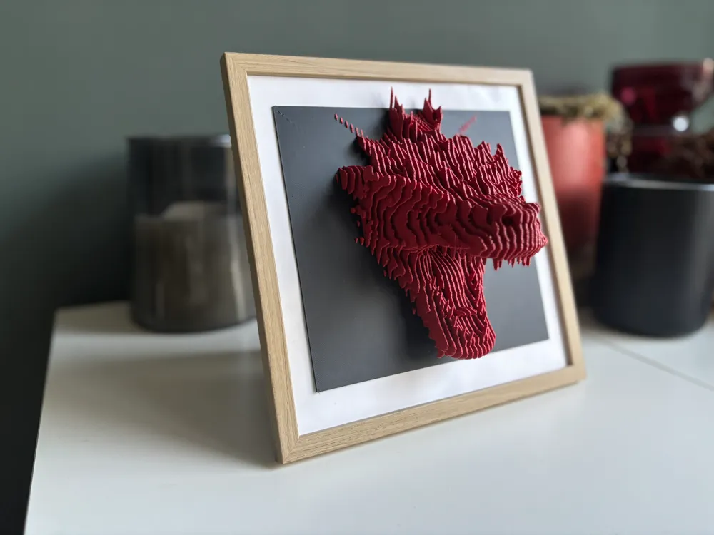 Dragon layered sculpture by Slevin MakerWorld: Download Free 3D Models