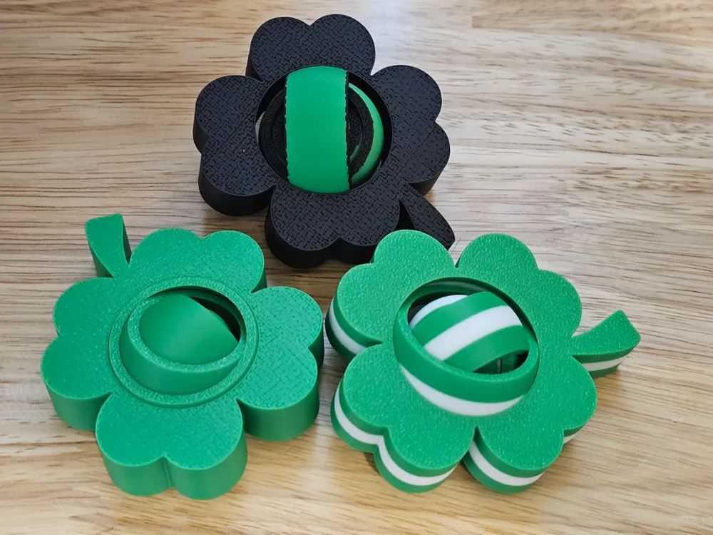 Shamrock Lucky Clover Gyro Fidget Spinner - Free 3D Print Model ...