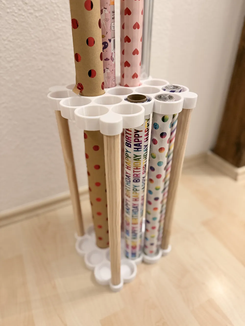 Gift Wrap Stand for 17 Rolls - Free 3D Print Model - MakerWorld