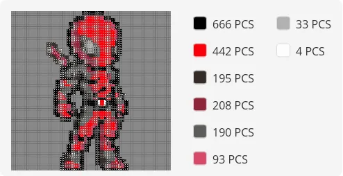 Deadpool Pixelart Puzzle (Puzzlemaker Makerworld) by Rayven - MakerWorld
