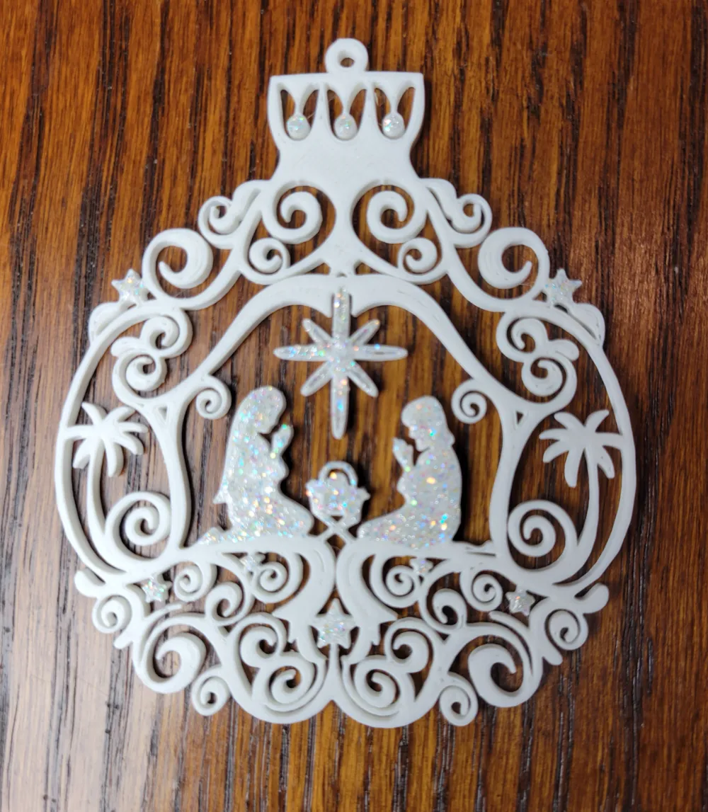 Manger Christmas Ornament by Grumpy Ol Vet Printing - MakerWorld