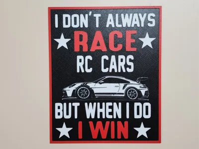 RC Racing Wall Sign - Free 3D Print Model - MakerWorld