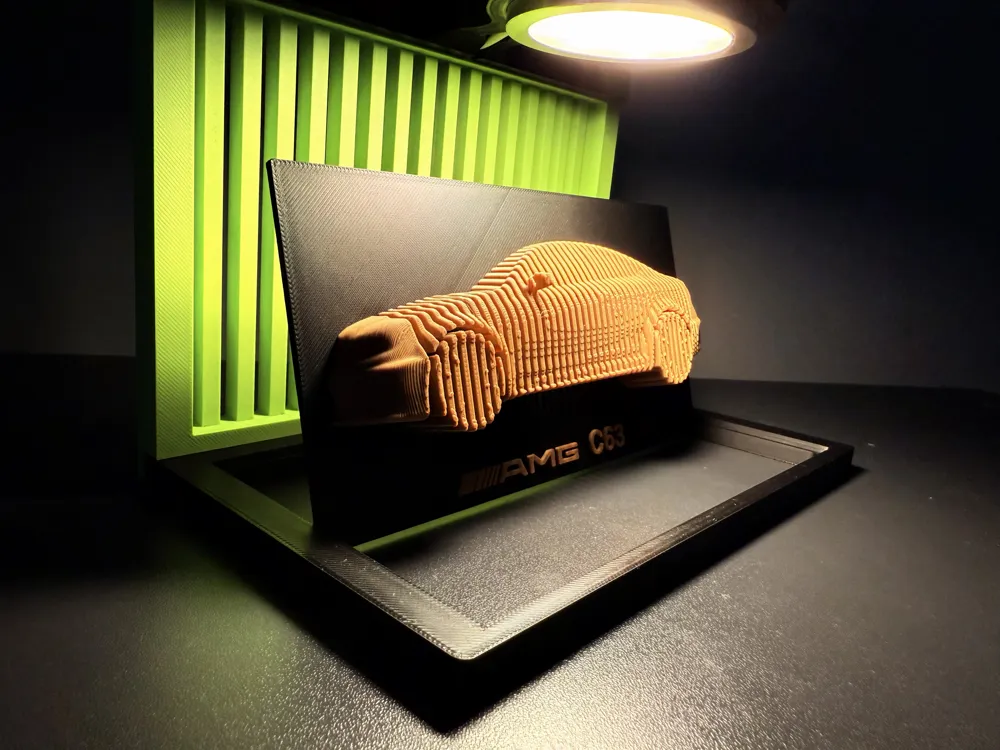 Mercedes C63 AMG - Vertically layered Car Art - Free 3D Print Model ...