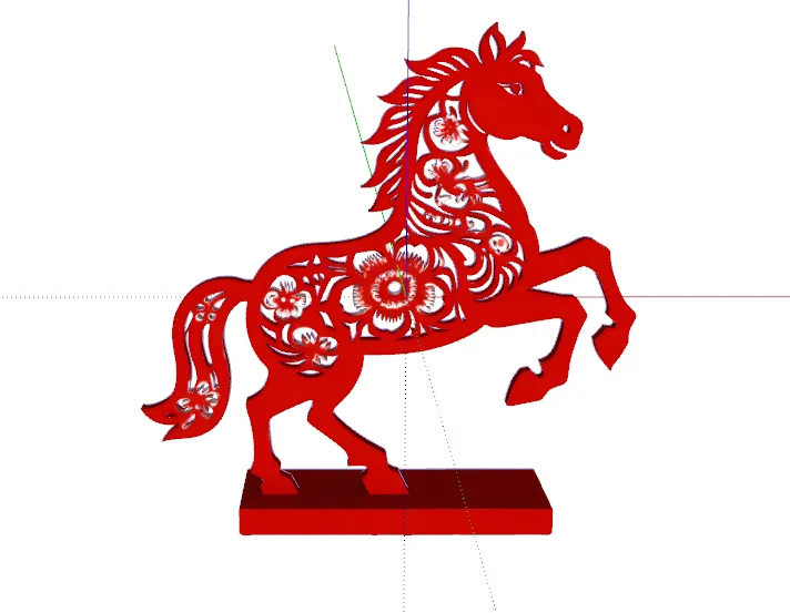 Red Paper-Cut Horse - Free 3D Print Model - MakerWorld