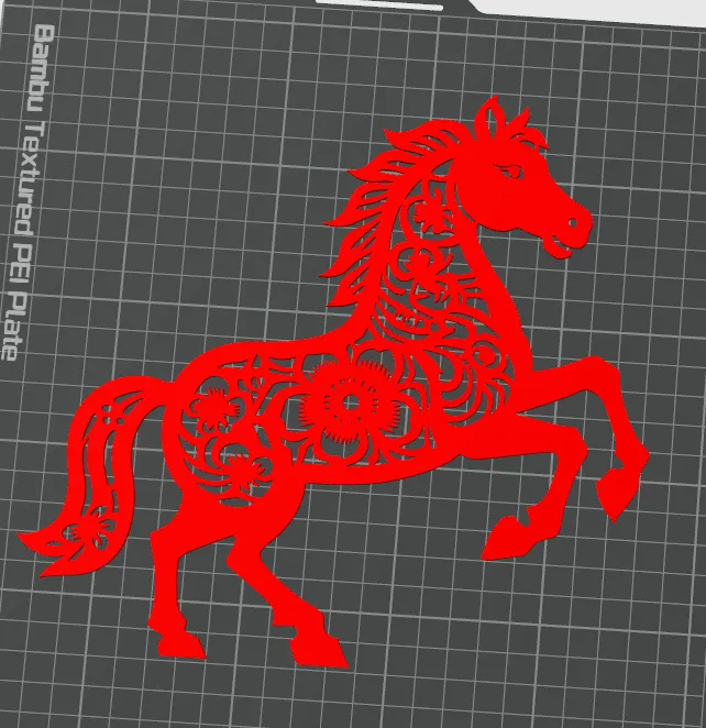 Red Paper-Cut Horse - Free 3D Print Model - MakerWorld