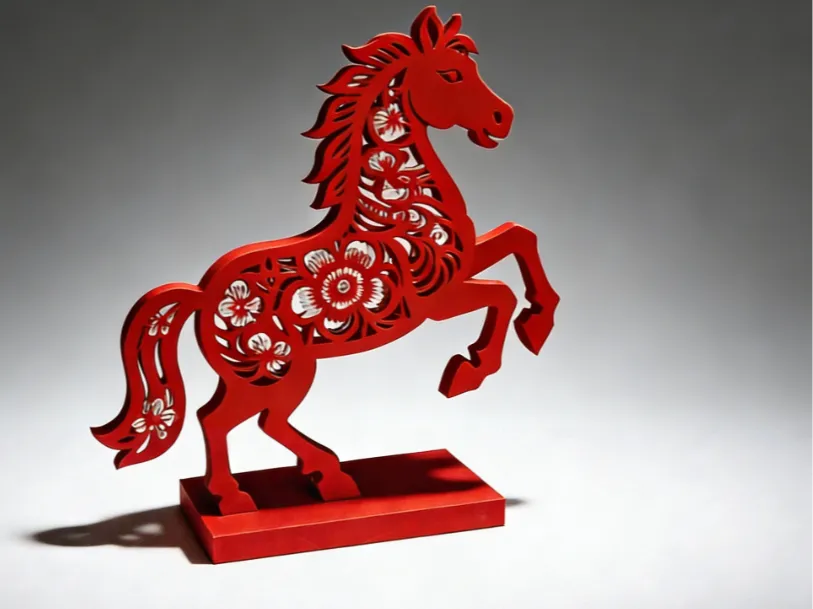 Red Paper-Cut Horse - Free 3D Print Model - MakerWorld