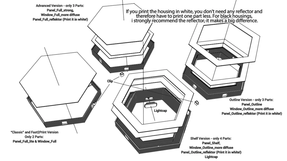 LED Hexagon Panels and Shelfs by FunkyArt MakerWorld: Download Free 3D ...