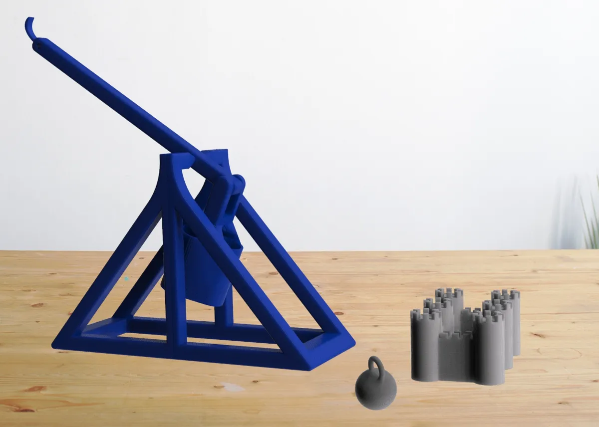 Trabuco de Catapulta com Castelo Sitiado | Impressão no Local por ...