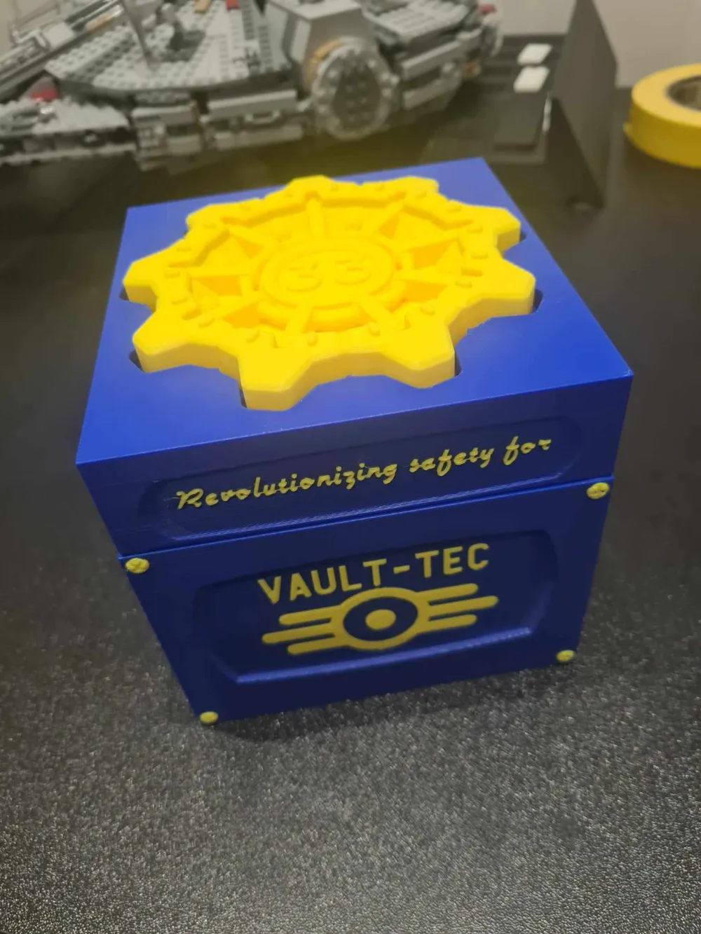 VaultTec MTG Deck Box with vault door - Free 3D Print Model - MakerWorld