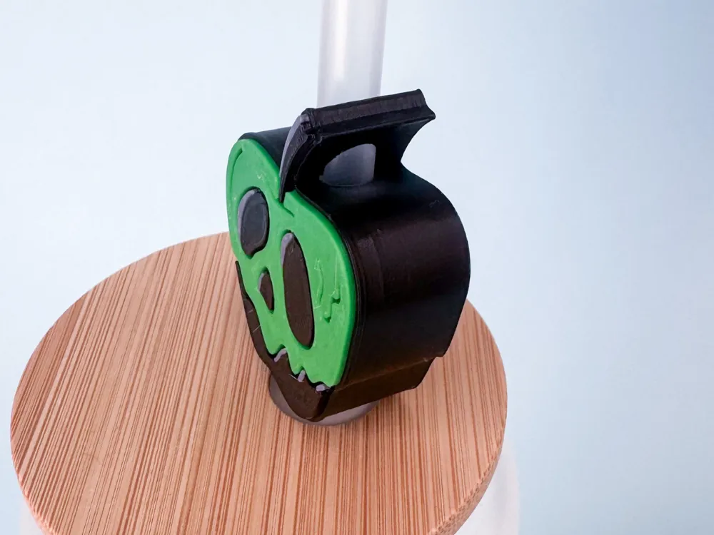 Halloween Candy Apple Straw Topper - Free 3D Print Model - MakerWorld