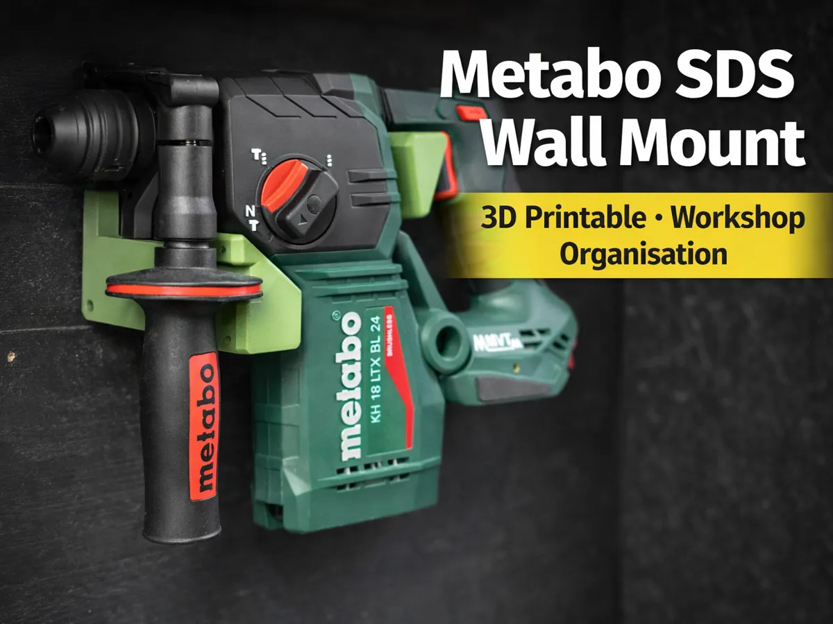 Metabo SDS Rotary Drill wall mount/shelf - Free 3D Print Model - MakerWorld