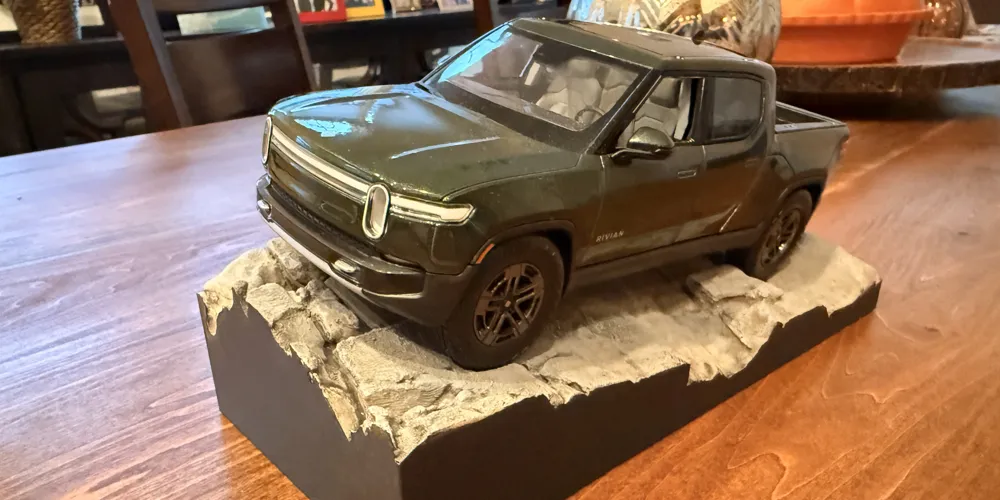 Rivian R1T Die-Cast Rock Stand - Free 3D Print Model - MakerWorld