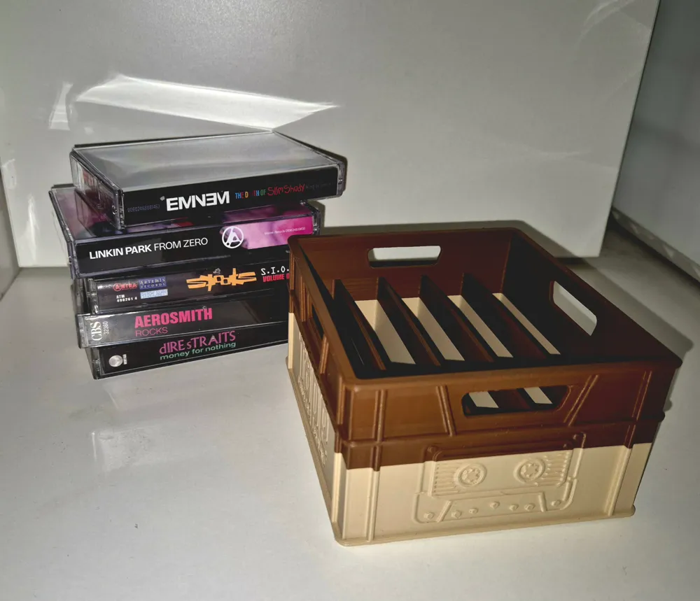 Compact Cassette Storage Box - Holds 5 Tapes by DjJoris - MakerWorld