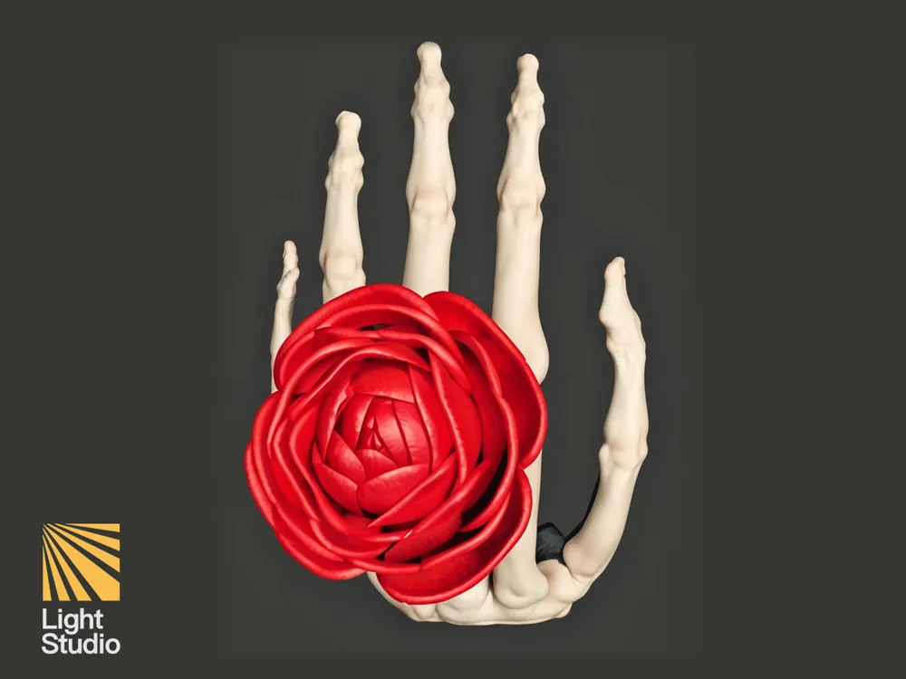 Halloween Dark Skeleton Hand Rose Hairpin by Light Studio MakerWorld ...