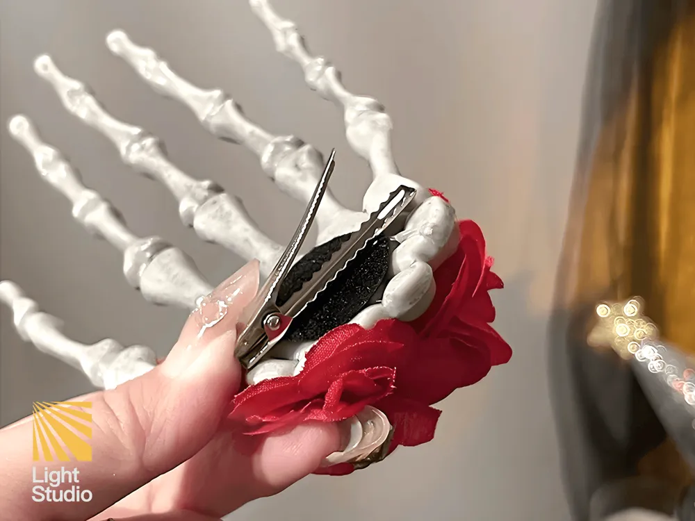 Halloween Dark Skeleton Hand Rose Hairpin by Light Studio MakerWorld ...
