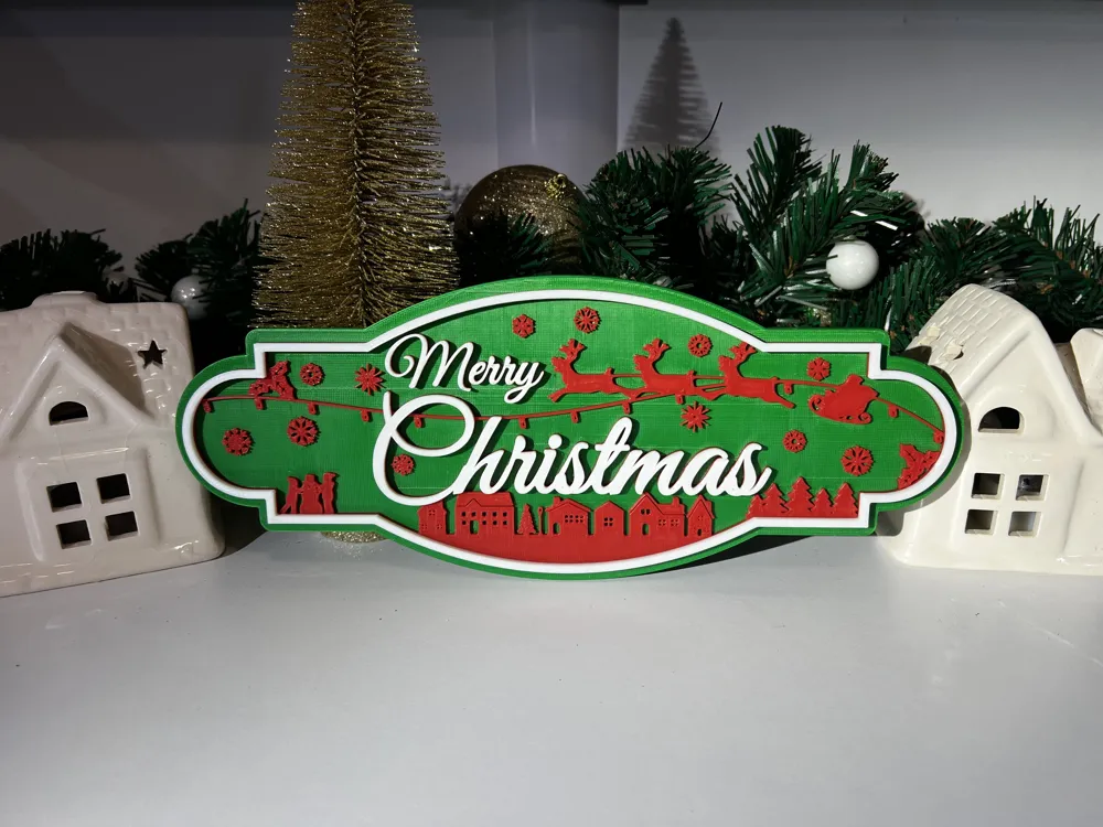 Merry Christmas – Multi-Color Holiday Road Sign by sgabor94 MakerWorld ...